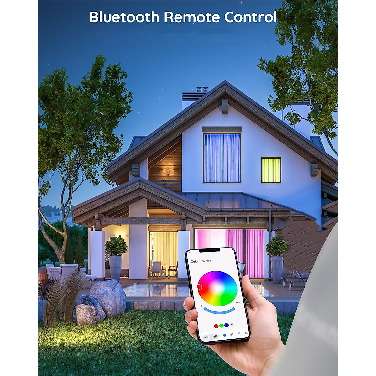 YIZCO Color Changing Led Light Bulb 9W 60W Equivalent A19 Bluetooth Light Bulbs Dimmable RGB Home Lighting 2 Pack (Don't Support WiFi/Alexa)