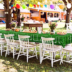 Soccer Plastic Tablecloth Soccer Party Disposable Table Cover Soccer Pattern Party Supplies Plastic Soccer Theme Table Cover Rectangle Grass Decoration for Stadium 54 x 108 Inch (Soccer,4 Pcs)