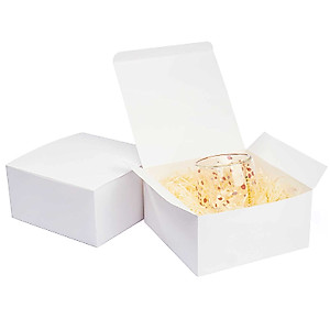 opaprain 8x8x4 inch 10 pack small white gift box with lid, easy to assemble, used for Christmas gift, bridesmaid proposal box, wedding and birthday party gift box.