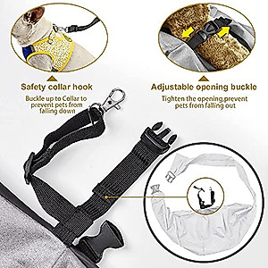 artisome Pet Dog Sling Carrier Reversible Adjustable Strap Travel Hand-Free Safe Bag Small Puppy Backpack(Black 8-15 lbs)