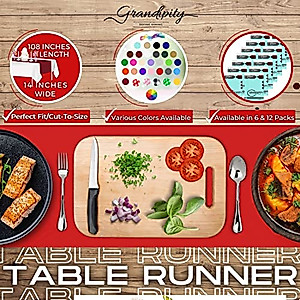 Red 6 Pack Premium Disposable Plastic Table Runner 14 x 108 Inch. Table Runner for Dinner Parties & Events by Grandipity
