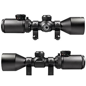 BARSKA 3-9x42 IR Contour Dual Color Reticle 30/30 IR Riflescope , Black