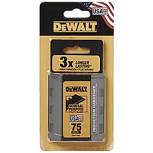 DEWALT Utility Blades, Heavy Duty, 75-Pack (DWHT11004L)