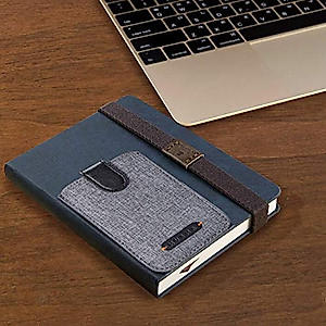 BIAJIYA Card Holder for Back of Phone RFID 5 Pull Credit Card Cash Cell Wallet Pocket Canva Leather Case for Smartphones (Grey)