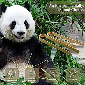 150 Pieces Mini Bamboo Disposable Tongs 4 Inch Bamboo Tongs Toast Tongs Disposable Cooking Utensils Disposable Wooden Cooking Tongs Natural Green for Catering Buffet Home Use Tea Supplies