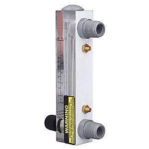 Liquid Flowmeter, Panel Type High Accuracy Water Meter Acrylic Transparent Adjustable Fluid Meter for Measure and Control The Rate of Liquid Medium, 0.5-5GPM