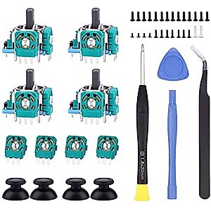 IKPEK 4pcs Analog 3D Joysticks Replacement for PS5 Controller, Joysticks Part with Repair Screwdriver Kit for Playstation 5 DualSense Controller