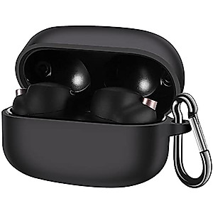 Cover Cases for Sony WF-1000XM4, Sillicone Case with Keychain Durable Shockproof Drop Proof Full Body Protective Case for Sony Wireless Earbuds (1-Black)