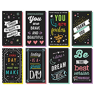 Iconikal Inspirational Motivating Thankful Mini Quote Cards, Blank Back, 200-Count