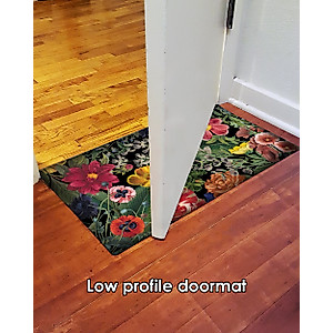 Toland Home Garden 800432 Traditional Flowers Summer Door Mat 18x30 Inch Flower Outdoor Doormat for Entryway Indoor Entrance