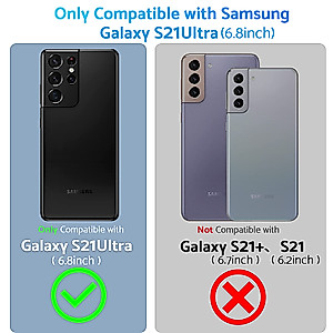 Anqrp Shockproof for Galaxy S21 Ultra Case 5G, [Heat Dissipation] [No Fall-Off Kickstand] 360°Metal Ring Military Grade Protection Phone Case with Samsung Galaxy S21 Ultra 6.8 Inch, Silver