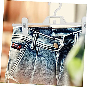 Cabilock 10pcs Stacked Trousers Hanger Trousers Hanger Kids Pants Hangers Metal Clips Heavy Duty Jean Hangers for Closet Clothes Hangers with Clips Laundry Hanger Clothes Drying Rack Metal