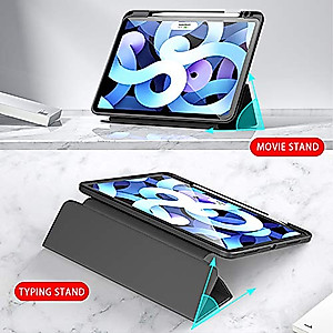 MAITTAO 2 in 1 iPad Pro 12.9 Case 2020 Release (4th Gen) Soft TPU Back Cover with Tablet Sleeve, Support Apple Pencil Holder & Wireless Charging & Auto Wake/Sleep for 2020 iPad Pro 12.9,Marble 17