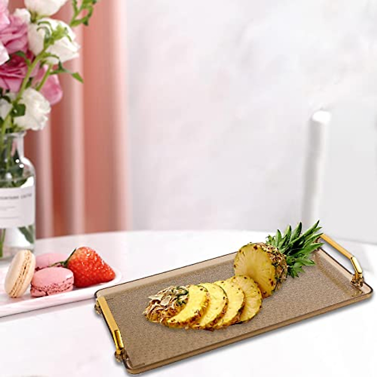 MYCENSE Serving Tray Exquisite Nordic Creative Multi-Function Kitchen Fruit Dessert Tray Bar Pub Serving Board Tray, Brown