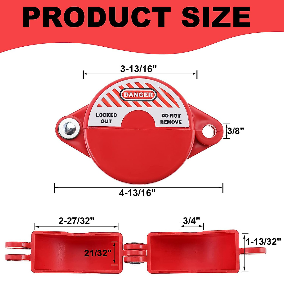 smseace 2Pack Gate Valve Lockout Device suited for 1to2-1/2"gate valve handles Gate Valve Lockout Water Spigot Lock for outdoor faucet Water Spigot Faucet Devices