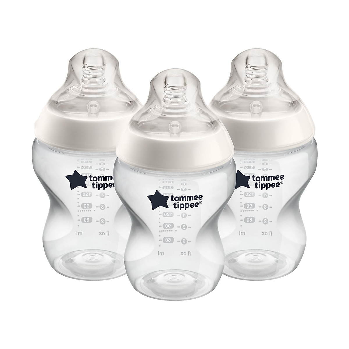 Tommee Tippee Closer to Nature Baby Bottles Slow Flow Breast-Like Nipple with Anti-Colic Valve (9oz, 3 Count)