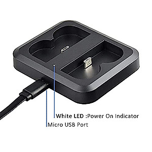 Ring Batteries Charger for Ring Rechargeable Battery,Dual Ring Battery Charger Station for Ring Spotlight Cam Battery,Ring Video Doorbell 2/3/4,Ring Stick Up Cam Battery (Ring Batteries NOT Included)