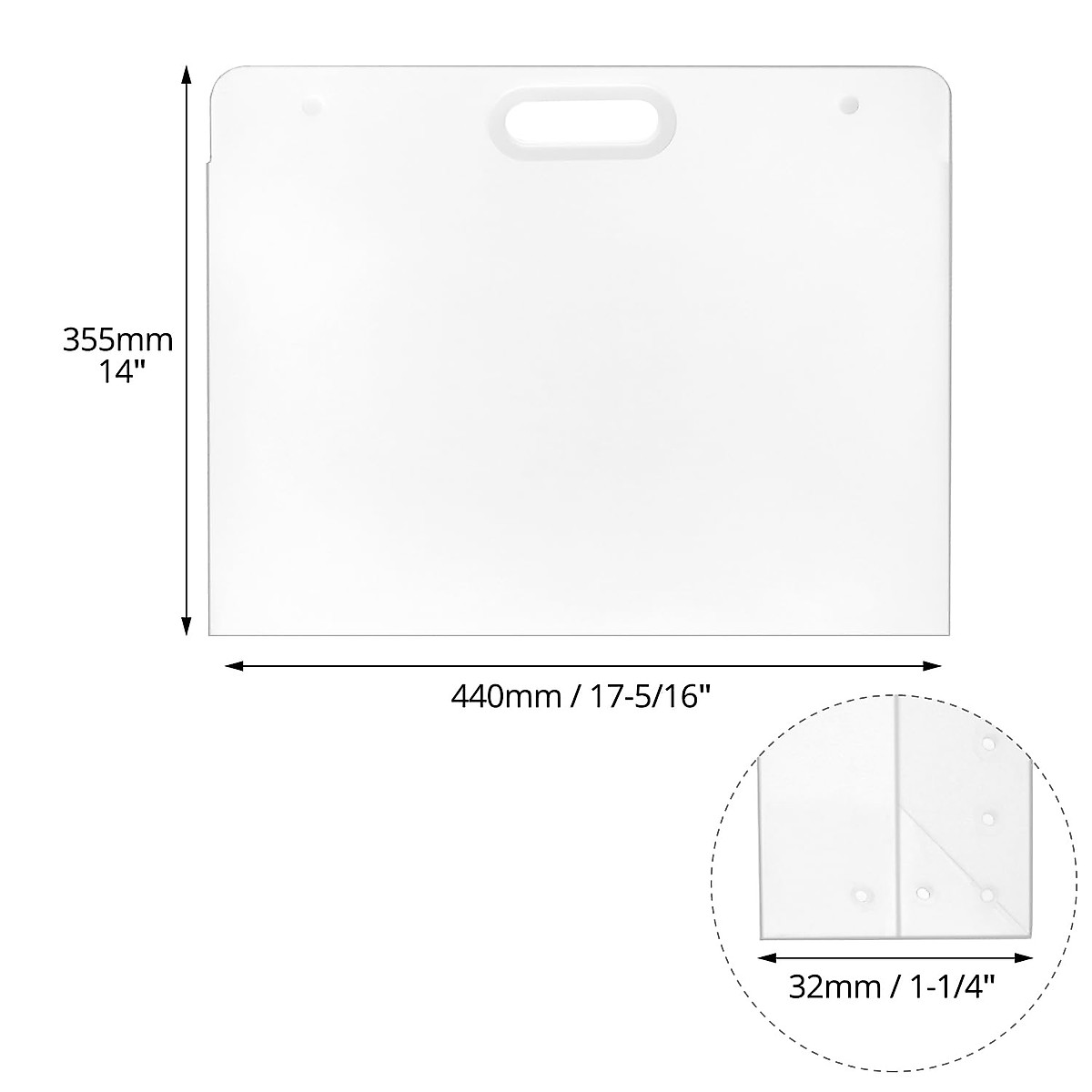 QWORK Art Portfolio Folder - 17x13 Inch, Water-Resistant Solid Stiff Material, 4 Pack Translucent Large Storage for Artwork, Diamond Painting, Posters and Classroom Supplies
