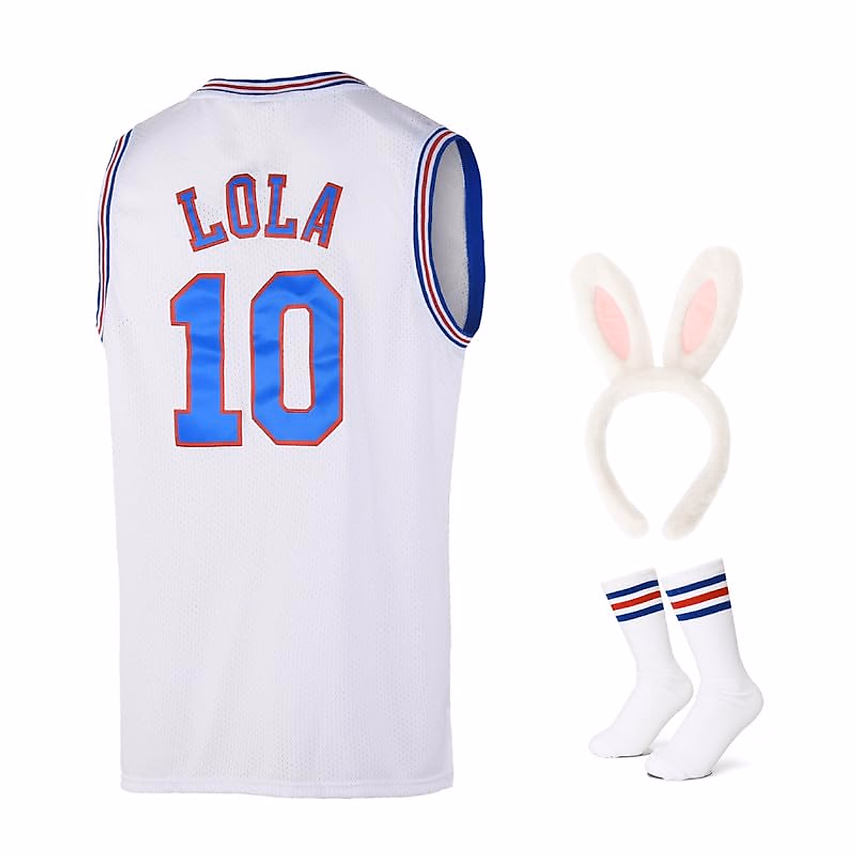 Youth Basketball Jersey Lola #10 Space Movie Jersey 90S Hip Hop Clothing Kids Shirt for Party (#10 White, X-Small)