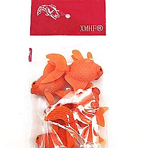 XMHF Aquarium Fish Bowl Tank Artificial Floating Plastic Orange Decor Goldfish Ornament Fish Tank Decoration 10PCS
