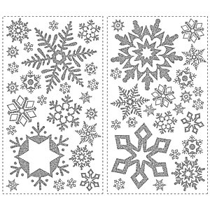 RoomMates RMK1413SCS Glitter Snowflakes Peel and Stick Wall Decals