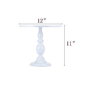 Hotity 12 Inch Cake Stand Round Cupcake Stands Metal Dessert Display Cake Stands, White