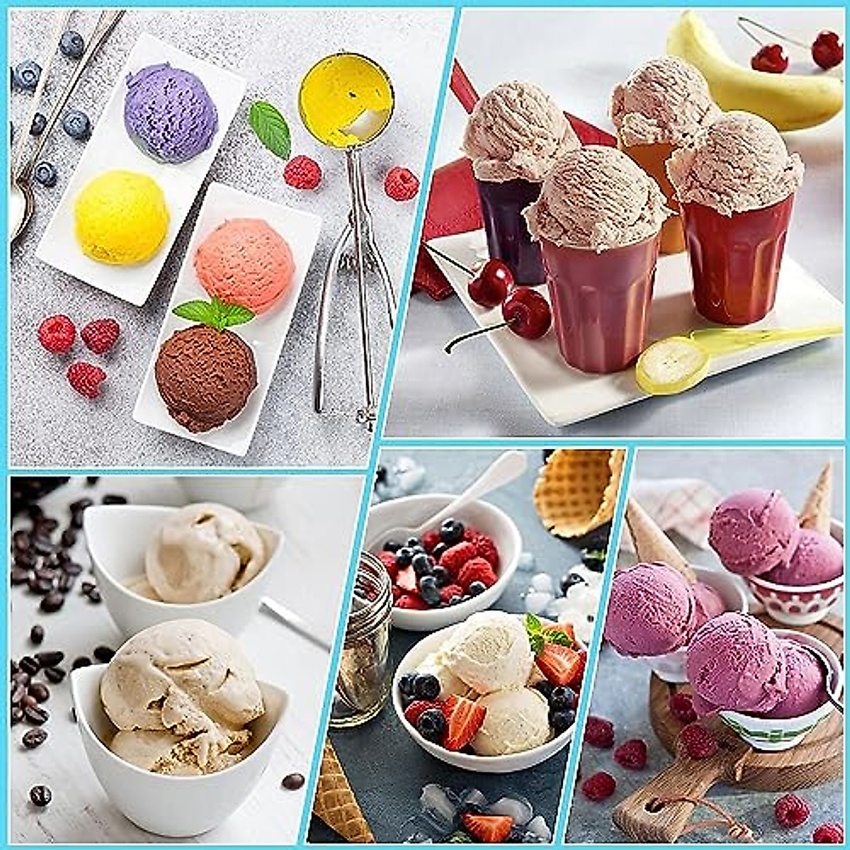 EVANEM 2/4/6PCS Creami Containers, for Ninja Cremini Extra Pints,16 OZ Creami Containers Bpa-Free,Dishwasher Safe for NC301 NC300 NC299AM Series Ice Cream Maker,Pink+Green-4PCS