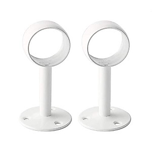 2 pieces of 32mm diameter curtain rod shower curtain wardrobe rod frame pipe flange, ceiling curtain hook, closet rod bracket, white surface treatment