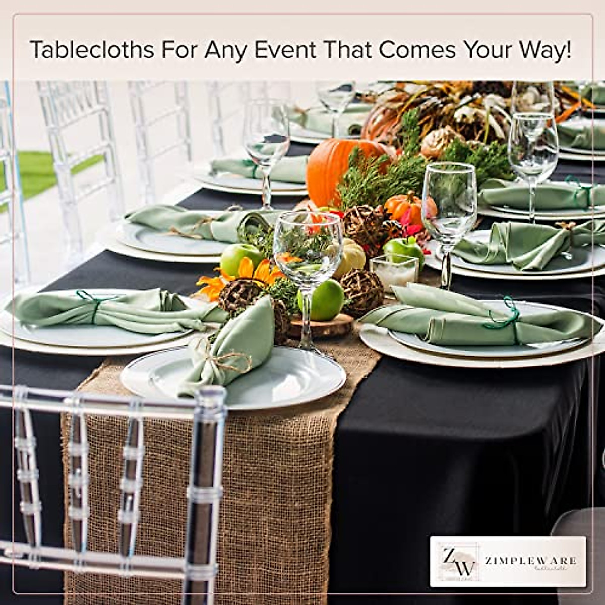 Blue Standard Disposable Plastic Party Tablecloth [12-Pack] 54 x 108” Rectangle Table Cover For Indoor & Outdoor Use By Zimpleware