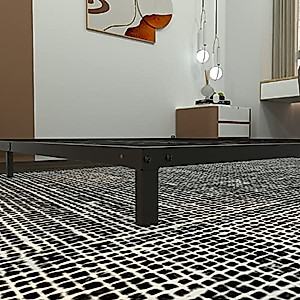 LUKIROYAL Sturdy Low Bed Frame Full- Metal 7-Inch Platform Base with Steel Slats - Easy Assembly, Noise-Free, No Box Spring Needed - Non-Slip - Black