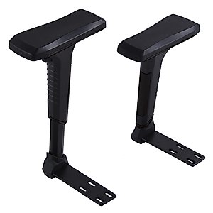 Frassie Height Adjustable Chair Armrest Pair, Gaming Boss Chair Arms Set Replacement 4D (Black)
