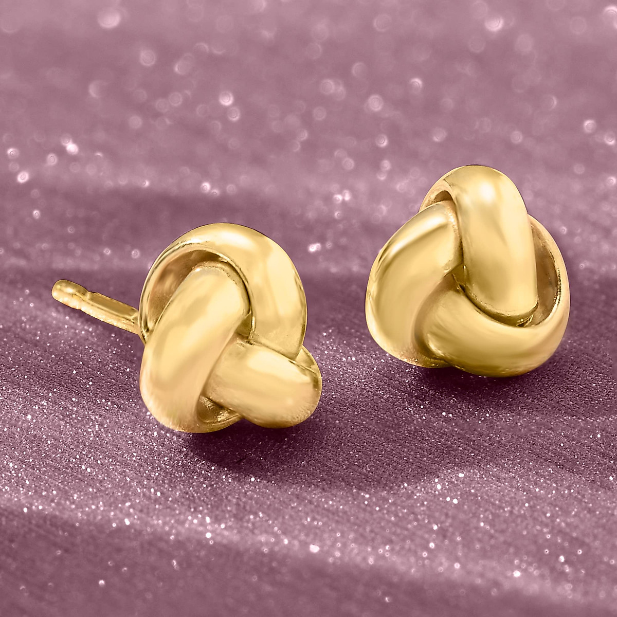 RS Pure by Ross-Simons 14kt Yellow Gold Love Knot Stud Earrings