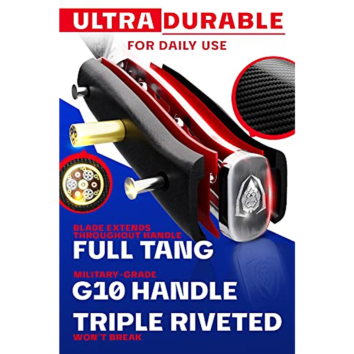 DALSTRONG Hybrid Cleaver & Chef Knife - 8 inch - Shogun Series ELITE - The 'Crixus' - Japanese AUS-10V Super Steel Kitchen Knife - Black Handle - Razor Sharp Knife - Meat Cleaver Heavy Duty - w/Sheath