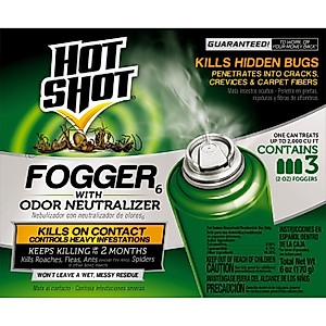 Hot Shot Indoor Fogger With Odor Neutralizer, 2-Ounce, 3 count