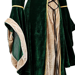 frawirshau Medieval Dress Renaissance Costume Women Ren Faire Costumes Retro Gown, Green Dress M