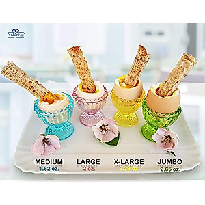 NobleEgg Antique Style Egg Cups for Soft Boiled Eggs | Set of 4 | Egg Timer Pro | 18/10 Egg Spoons | Egg Topper | Premium Gift/Storage Box