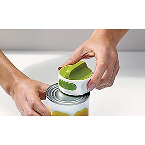 Joseph Joseph Can-Do Compact Can Opener Easy Twist Release Portable Space-Saving Manual Stainless Steel, Green