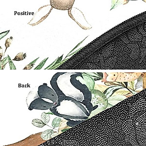 Woodland Animals Personalized Polyester Fiber Non-Slip Home Decor Carpets,Custom Area Rug Carpet Floor Mat for Bedroom Living Room Home Playroom Size 4'x5.2'