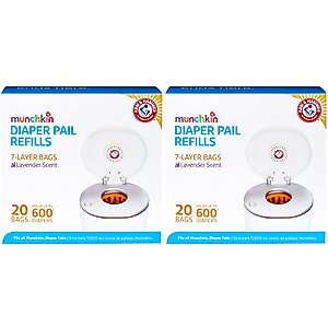 Munchkin Arm & Hammer Diaper Pail Refill Bags, 2 x 20 Bags