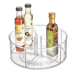 iDesign Recycled Plastic Lazy Susan Turntable Organizer Pantry, Bathroom, General Storage and More, The Linus Collection, 11.5", Clear