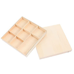 EXCEART 2pcs Wood Tray Box for Craft Compartments Wooden Divided Boxes Succulents Flower Pot Desktop Storage Box Holder Display Tray for Jewelry Ornaments