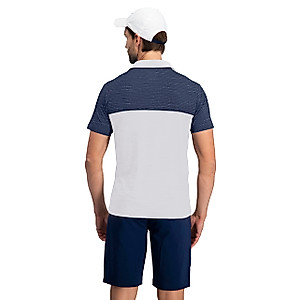 Three Sixty Six Quick Dry Golf Shirts for Men - Moisture Wicking Short-Sleeve Casual Polo Shirt Nautical Navy