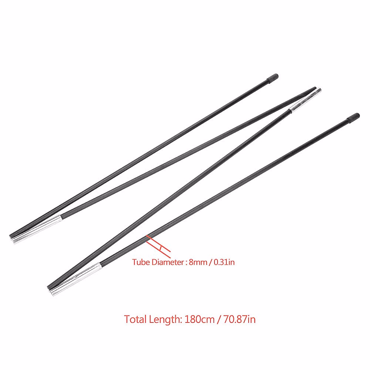 Ejoyous Tent Pole Replacement Kit, Fiberglass Tent Pole Flexible Rods Bars Outdoor Camping Tent Stakes Accessories for Double Tents Support Rods Awning Frames Kit