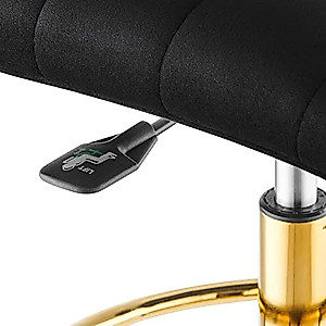 Modway Ripple Armless Performance Velvet Drafting Chair in Gold Black