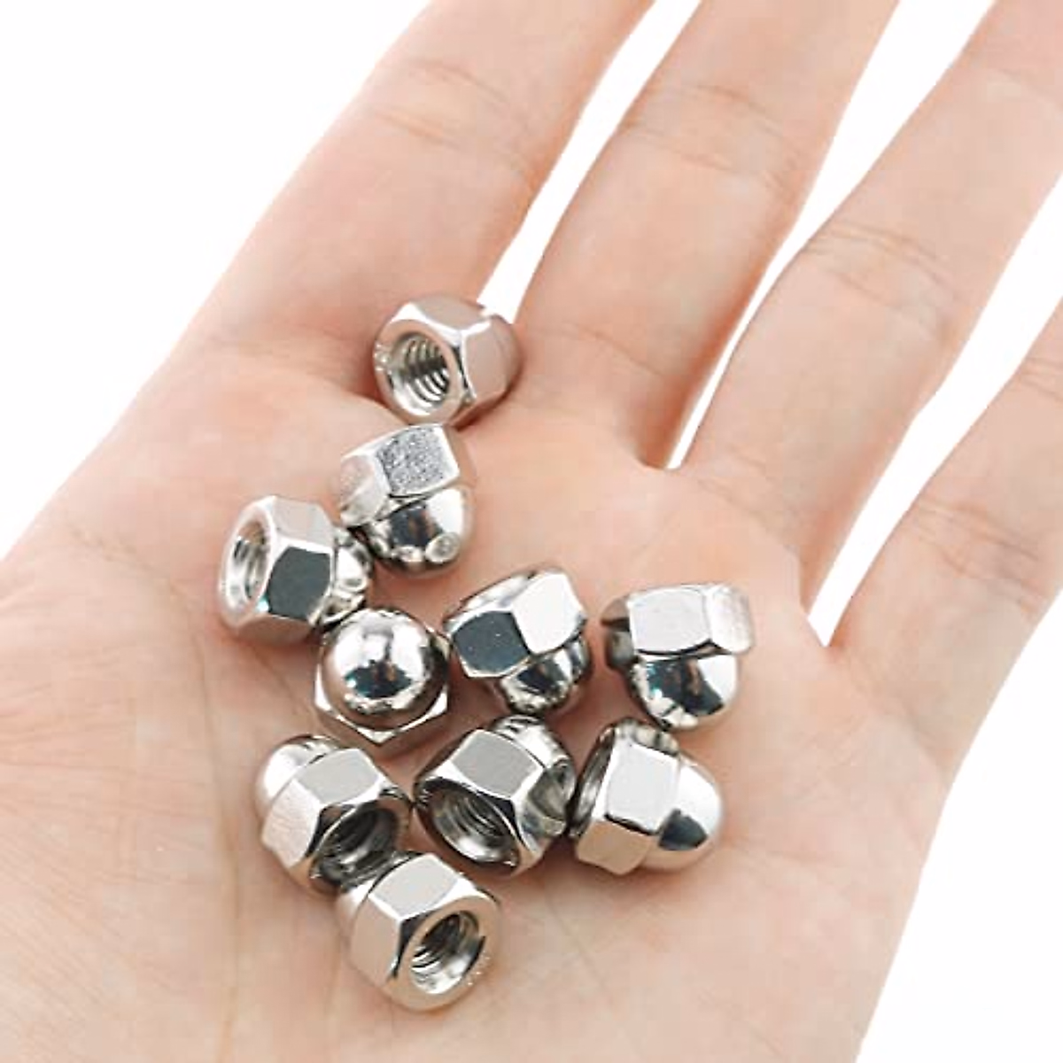 E-outstanding 10pcs Stainless Steel Hex Acorn Cap Nut Decorative Round Head Cover Dome, 1/4-20