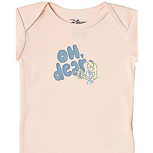 Amazon Essentials Disney | Marvel | Star Wars | Princess Baby Girls' Long-Sleeve Bodysuits, Pack of 5, Alice Tea Party, 24 Months