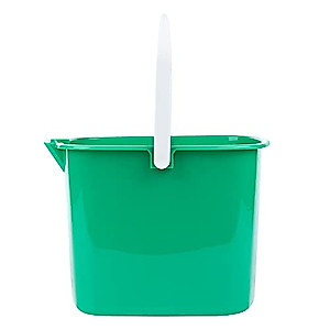 Restaurantware-RW Clean 8 Quart Cleaning Bucket, 1 Detergent Square Bucket - With Measurements, Built-In Spout And Handle, Green Plastic Utility Bucket, For Home Or Commercial Use,