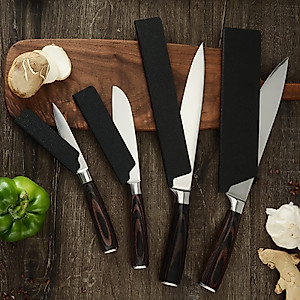 Alpen Edge Knife Guards 6.5" x 1.8" & 10.2" x 2" ABS Plastic/Felt Lined/BPA Free Universal Blade Cover Guards for Chef and Kitchen Knives, 2 PCS, Knives Not Included