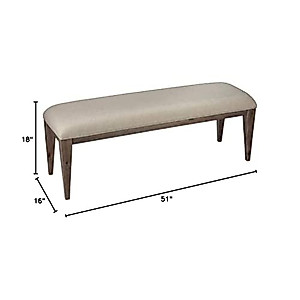 Cortesi Home Leno Dining Bench, 51", Beige