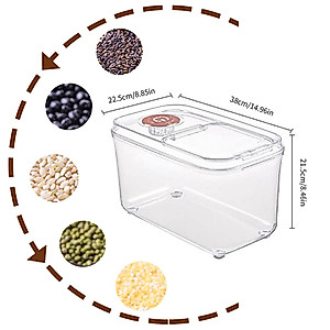 ACGrade Rice Storage Cereal containers Kitchen Rice Storage Box Household Rice Bucket Transparent Plastic Thickened Rice Storage Box Suitable for Food, Rice, Grain, pet Food Storage